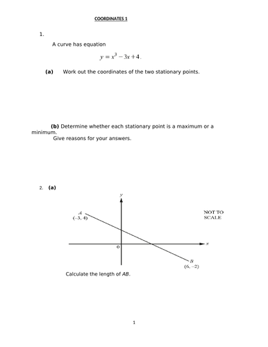 COORDINATES WORKSHEET WITH ANSWERS | Teaching Resources