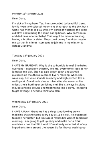 Y6 Diary Entry and Short Story Model Texts | Teaching Resources