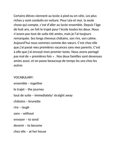 FOUNDATION FRENCH GCSE revision sheet - past paper exercises with ...