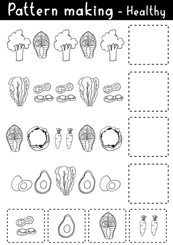 Healthy Eating FOOD | Patterns (7 Activities) 3 LESSONS | Teaching ...