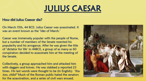 Julius Caesar - William Shakespeare - Understanding Historical Context ...