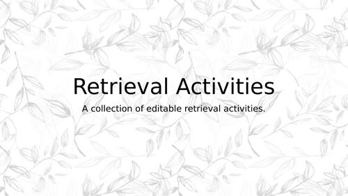 Retrieval Practise Activities (floral) | Teaching Resources