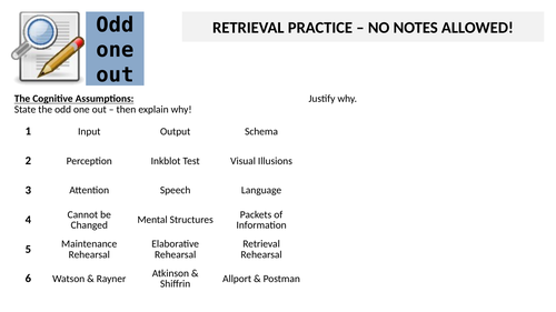 Therapies and Assumptions, Complete Retrieval Practice Activity and ...