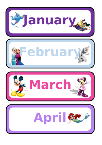 Disney Months of the Year | Teaching Resources