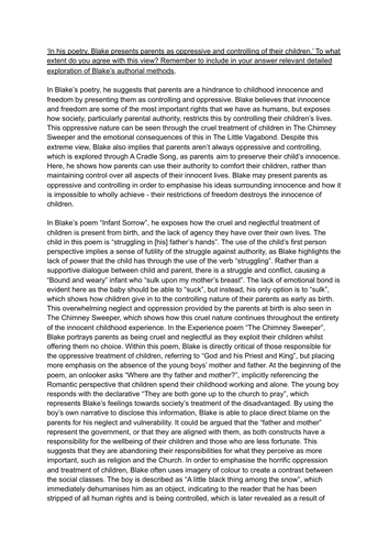 Grade B AQA a-level English Literature Blake essay | Teaching Resources