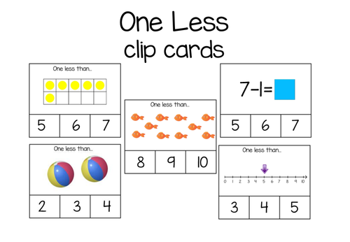 One Less clip cards | Teaching Resources