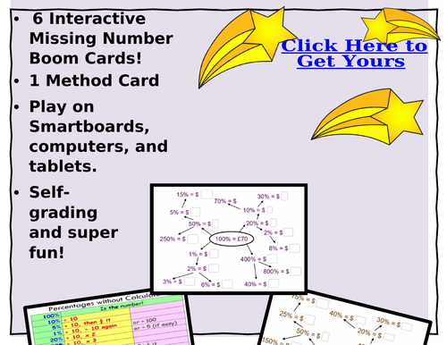 Percentage of Amounts-Non Calculator Spider Diagrams (Boom Cards ...