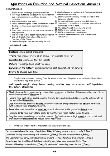 Evolution and Natural Selection | Teaching Resources