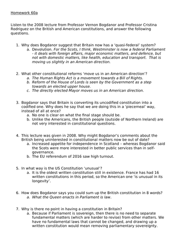 Edexcel A Level USA Politics Lessons 14-16 (Comparative Politics ...