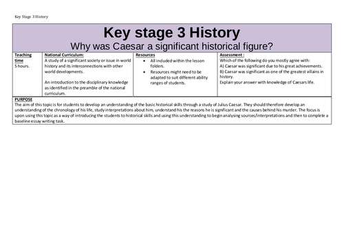 Year 7 History - Introduction to historical concepts through a study of ...