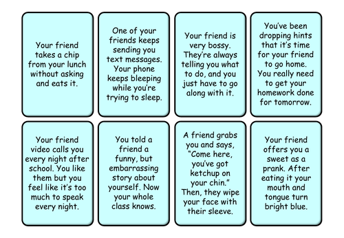 Friendship boundaries | Teaching Resources