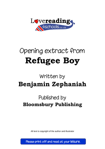 Refugee Boy - Whole Class Reading Session! | Teaching Resources