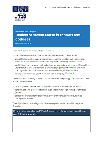 KS4 Consent and the Law - 2 Lessons Sexual Offences/Your Data ...