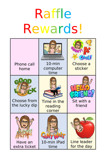 Bitmoji raffle reward poster | Teaching Resources