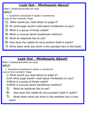 Reading Activities - Big Cat: White Level | Teaching Resources