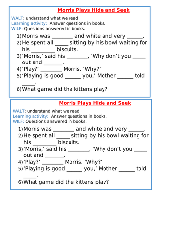 Reading Activites Big Cat Orange Level Teaching Resources