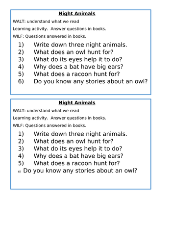 Reading Activites Big Cat Orange Level Teaching Resources