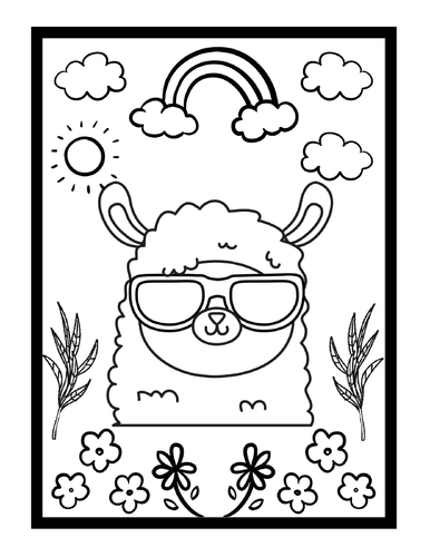 Adorable Llama Colouring Pages For kids, Funny Llama Colouring Sheets ...