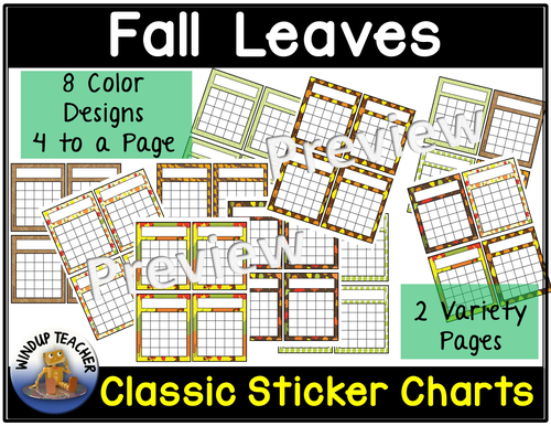 Fall Leaves Sticker Charts | Teaching Resources