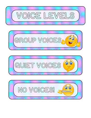 Voice Levels Display | Teaching Resources