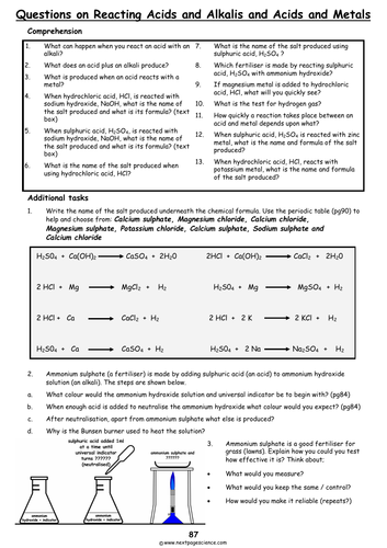 Acids and Alkalis and Acids and Metals | Teaching Resources