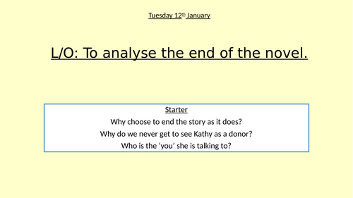 Never Let Me Go - Lessons + Revision Series | Teaching Resources