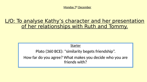 Never Let Me Go - Lessons + Revision Series | Teaching Resources