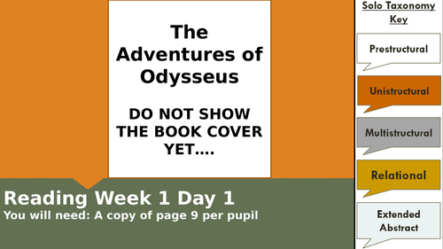 Hugh Lupton's 'Adventures of Odysseus' Reading Comprehension Unit of ...