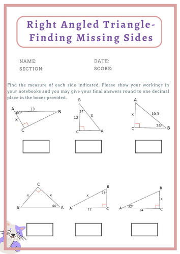 Right Angled Triangle Worksheets | Teaching Resources