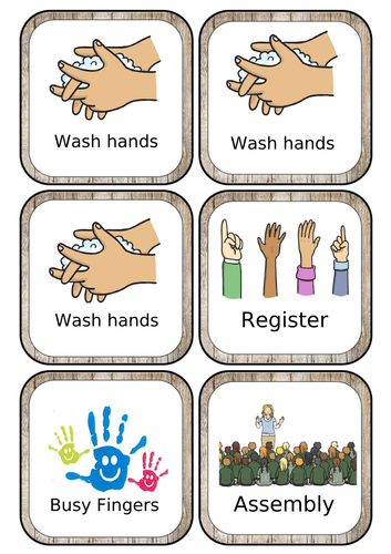 Natural Wooden Visual Timetable | Teaching Resources