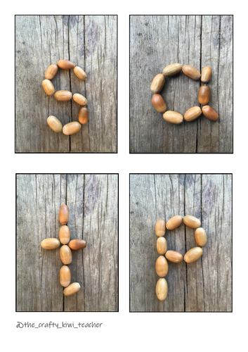 Phase 2 phonics graphemes made with nature | Teaching Resources