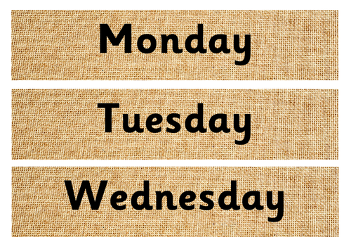 Days of the Week and Weather Pack - Hessian Background | Teaching Resources