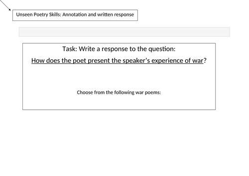 UNSEEN POETRY - KS4 AQA LITERATURE THREE LESSONS | Teaching Resources