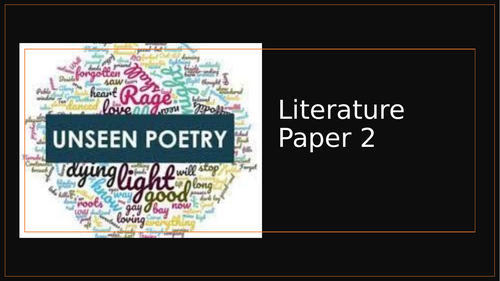 UNSEEN POETRY - KS4 AQA LITERATURE THREE LESSONS | Teaching Resources