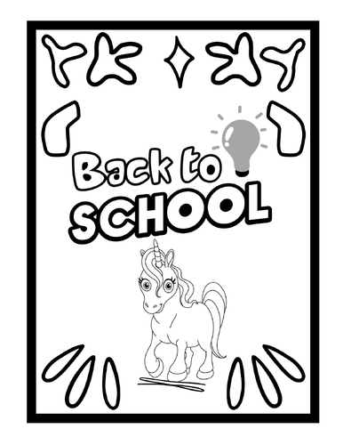 Back To School Unicorns Theme Colouring Pages, Printable Colouring ...