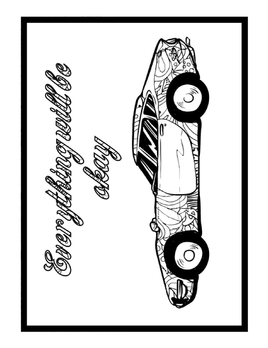 Classic Cars with Motivational Quotes Mandala Colouring Pages PDF ...