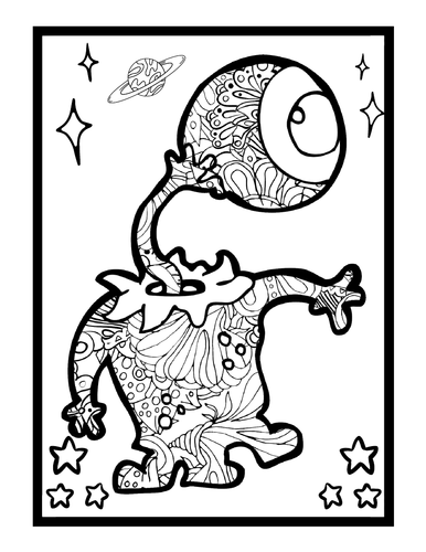 Cool Aliens Mandala Colouring Pages, Sheets PDF, Printable Pages ...