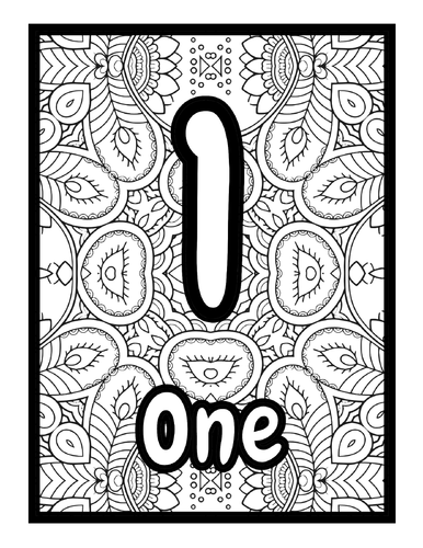 Numbers Mandala In the Background Coloring Pages For Kids, Sheets PDF ...