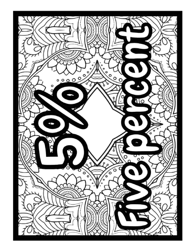 Pronouncing Percentages Mandala in The Background Coloring Pages For ...