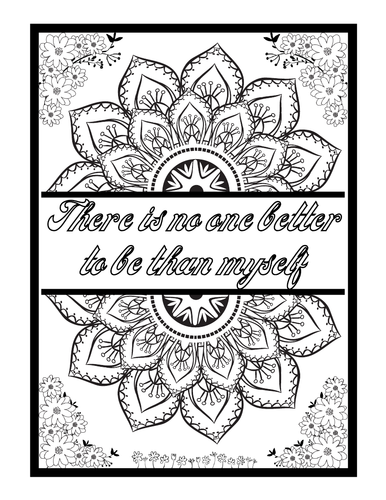 Kids Inspirational Quotes Mandala Flowers Colouring Pages, Printable ...
