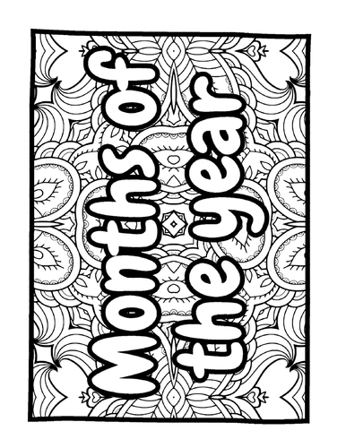 Months Of The Year Mandala Colouring Pages For Kids, Sheets PDF ...