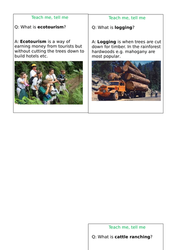 Rainforests at risk, Deforestation, The Amazon | Teaching Resources