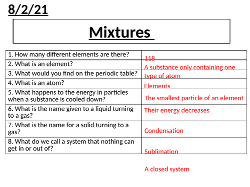 Mixtures | Teaching Resources