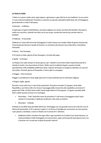 Italian festivals (GCSE) | Teaching Resources