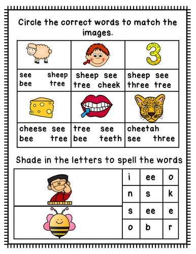 Double letter ee sound (digraph) | Teaching Resources