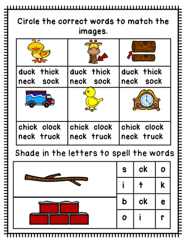 Digraphs practice for the CK sound | Teaching Resources