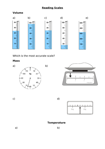 Lab apparatus, Scales and Measuring KS3 Science | Teaching Resources