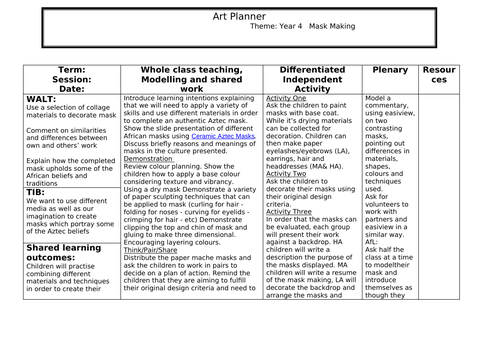 KS2 AFRICAN MASK Art Unit - 4 Outstanding Lessons | Teaching Resources