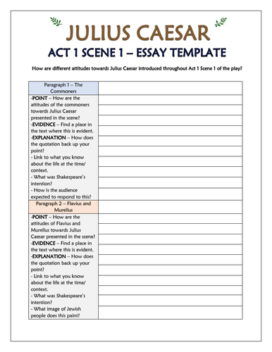Julius Caesar - William Shakespeare - Act 1 Scene 1! | Teaching Resources