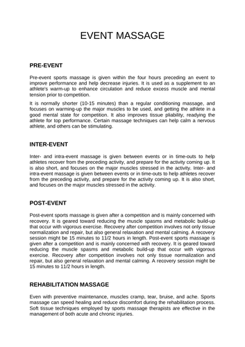 BTEC Sports Massage | Teaching Resources